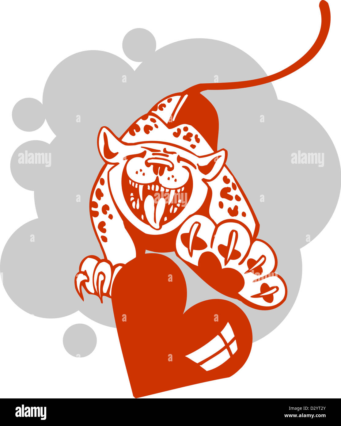 Jaguar and heart - illustration Stock Photo - Alamy