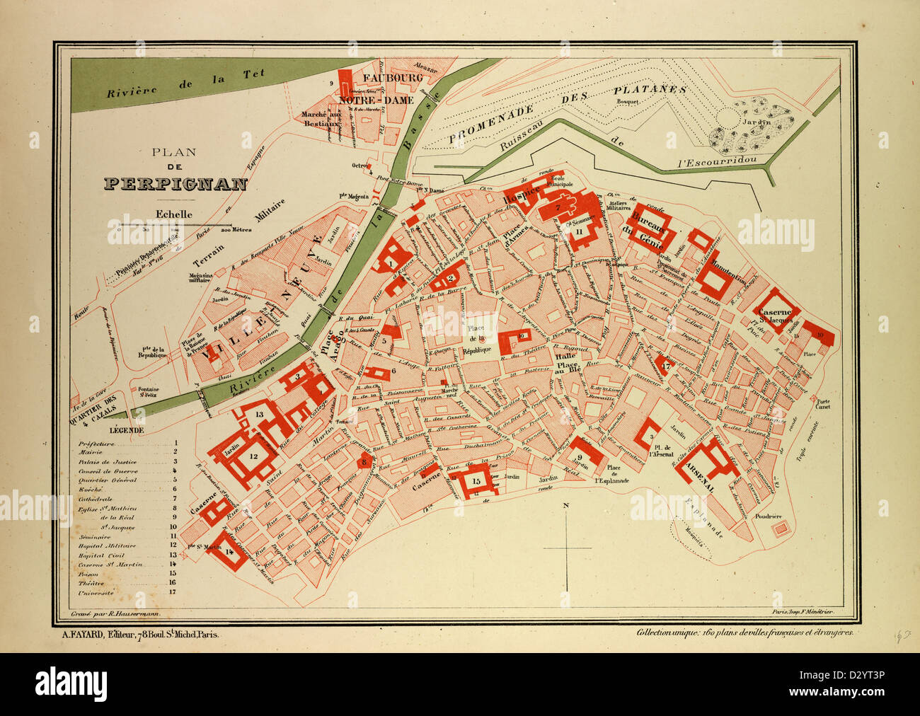 MAP OF PERPIGNAN FRANCE Stock Photo - Alamy