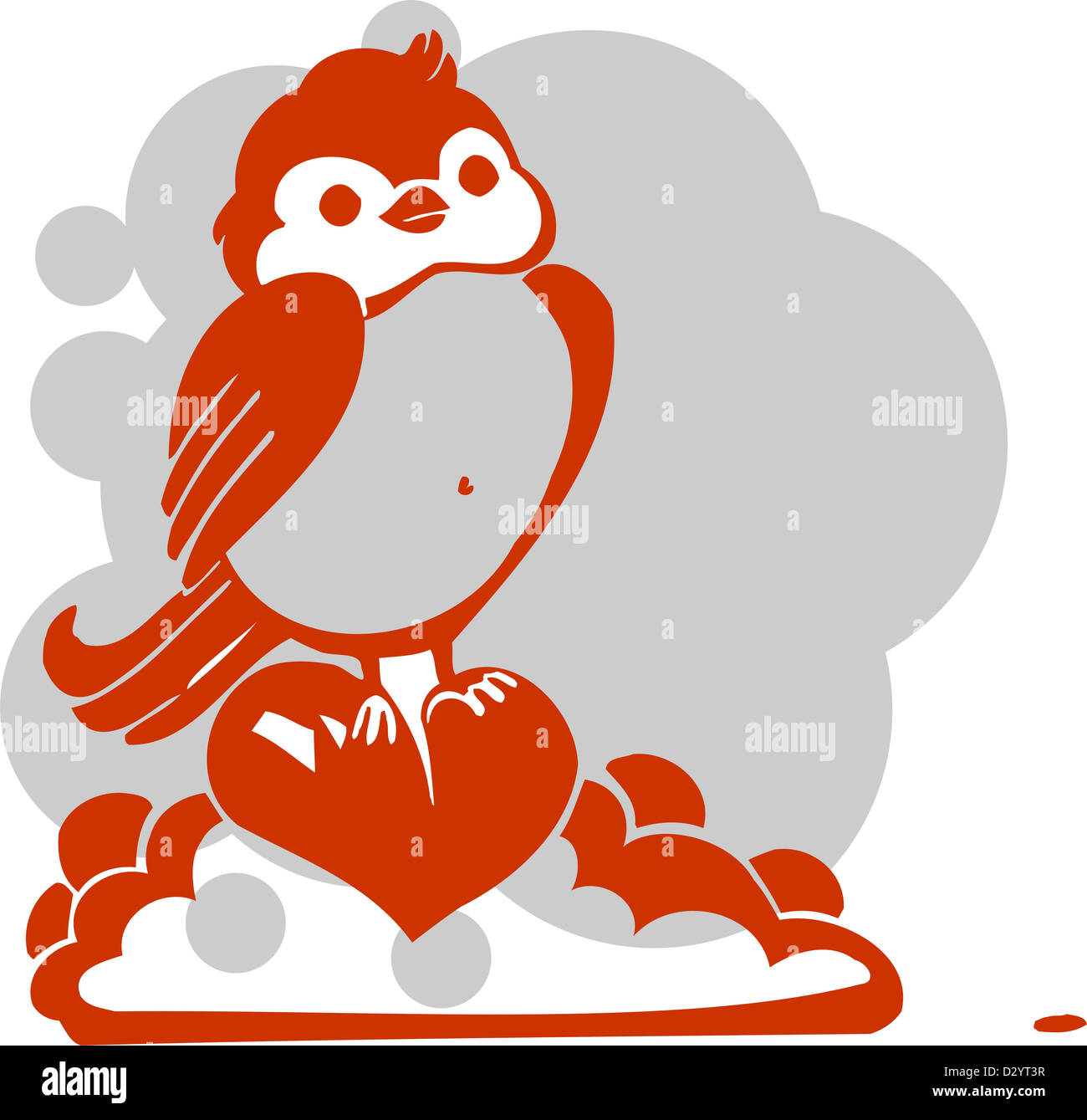 Bird in heart - illustration Stock Photo - Alamy