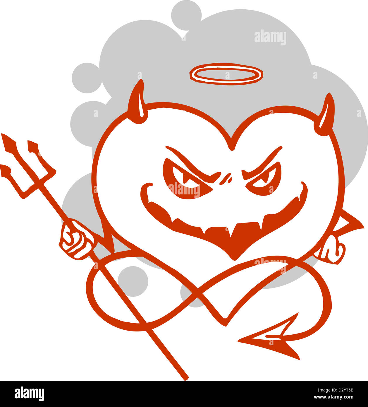 Heart-devil - illustration Stock Photo - Alamy