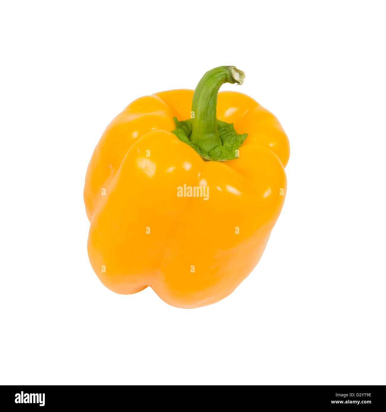 Yellow Bell pepper (Capsicum annuum) on white background Stock Photo ...