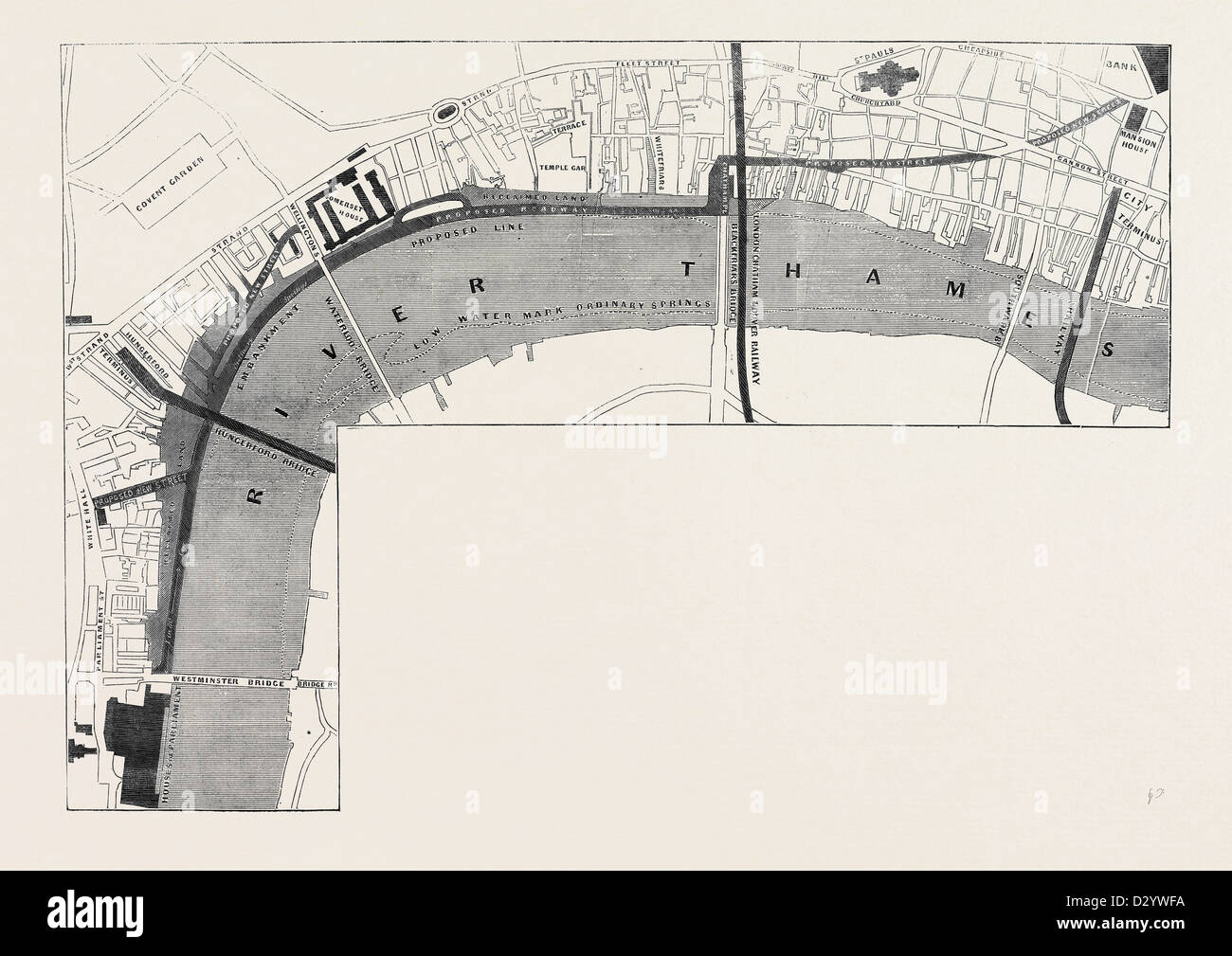 PLAN OF THE PROPOSED THAMES EMBANKMENT SATURDAY AUGUST 10 1861 Stock ...