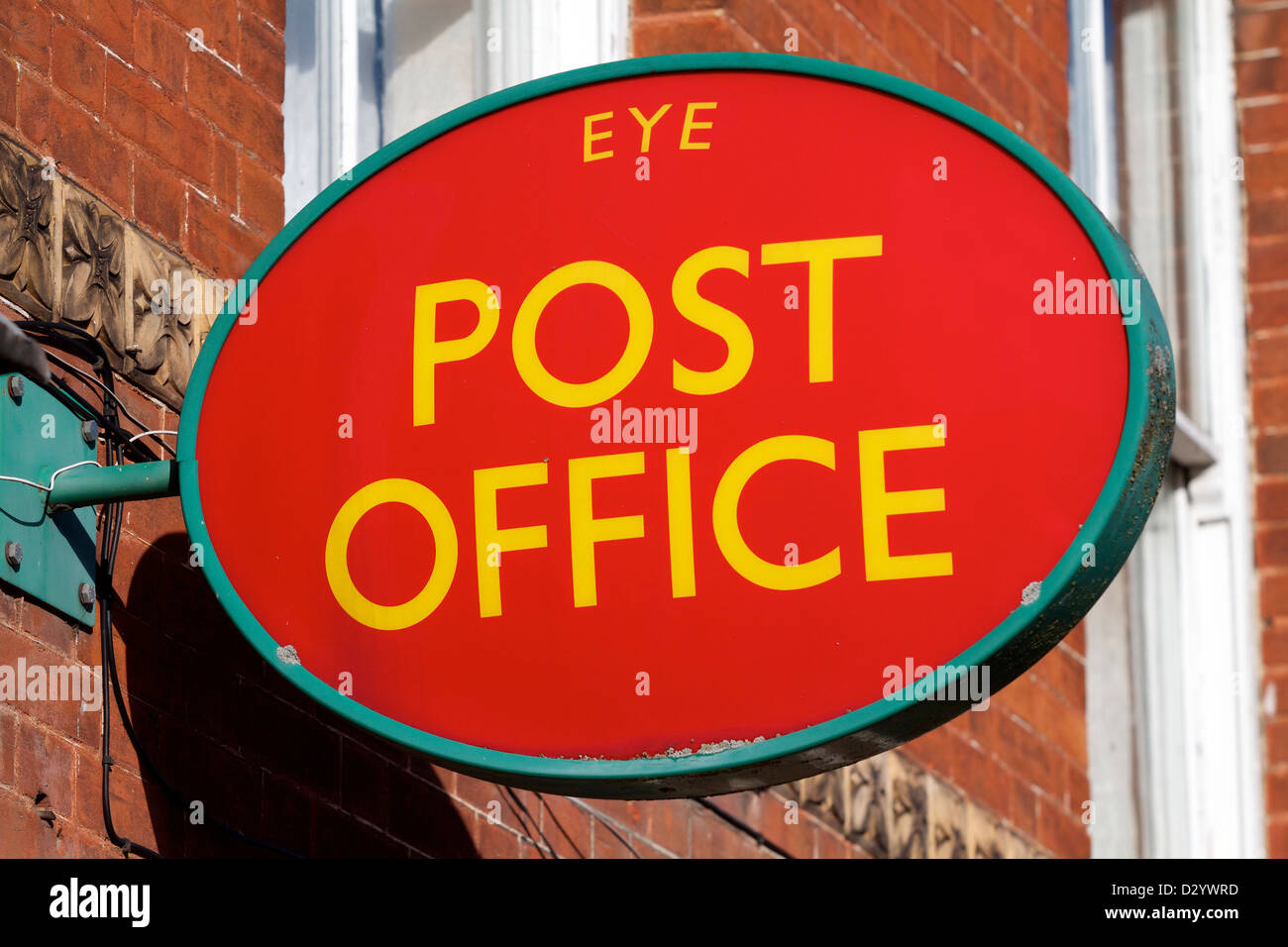 Post Office Sign for Eye in Suffolk Stock Photo - Alamy