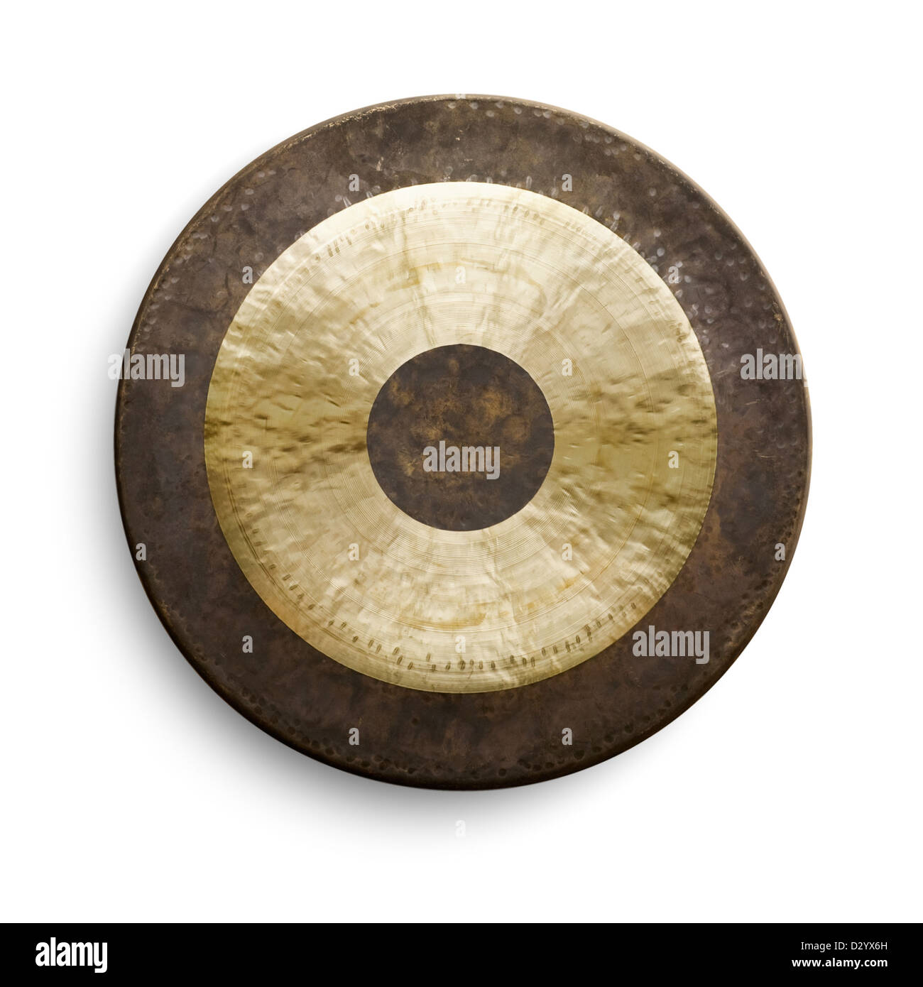 Traditional oriental gong on white background, front view Stock Photo ...