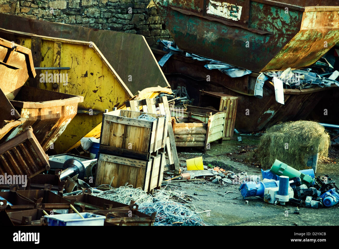 Urban dump or junkyard with industrial garbage bins Stock Photo - Alamy