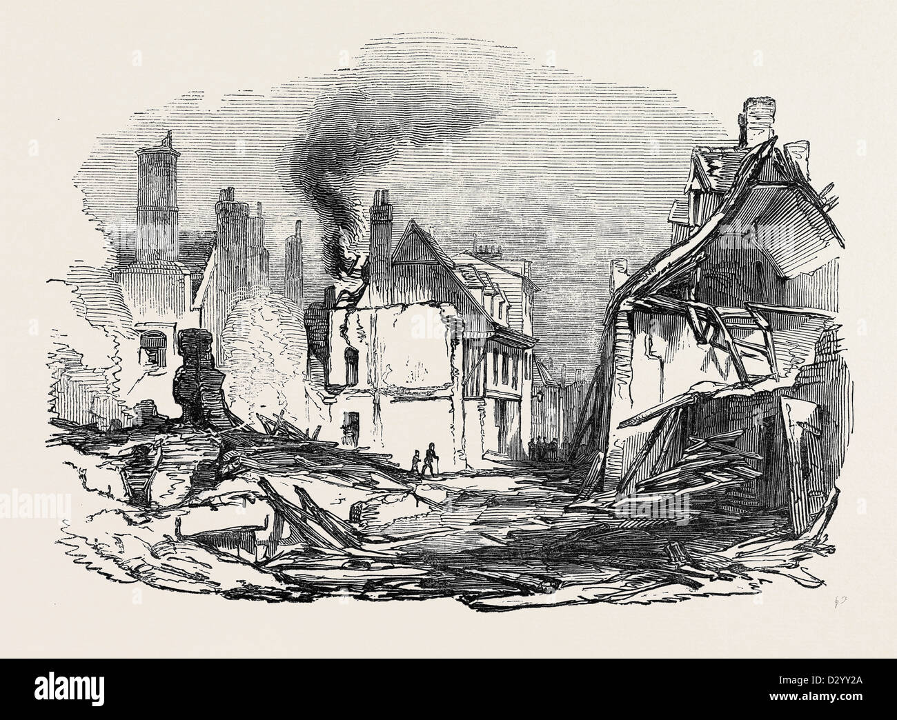 RUINS AFTER THE FIRE, AT GRAVESEND Stock Photo - Alamy