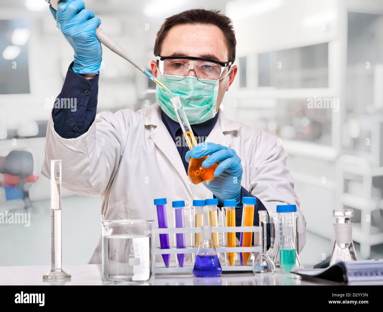 caucasian young scientist at work Stock Photo - Alamy