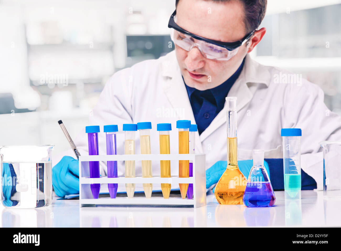 caucasian young scientist at work Stock Photo - Alamy