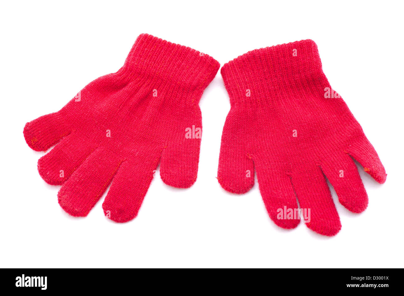 red mittens on white background Stock Photo - Alamy