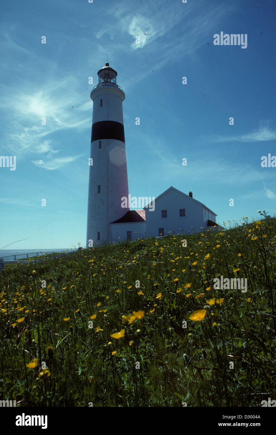 Tall lighthouse and keepers house Stock Photo - Alamy