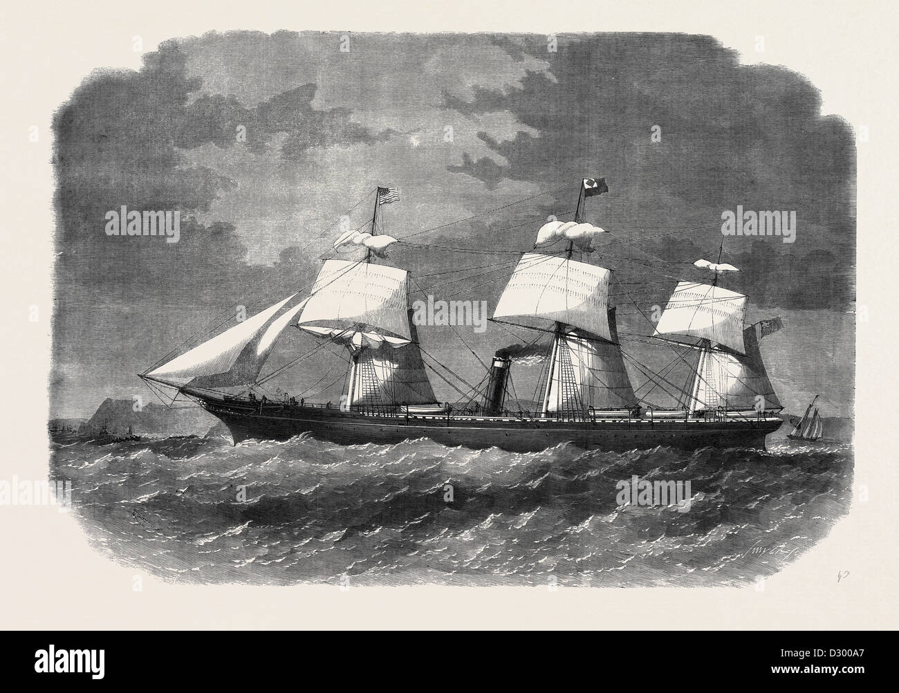 THE SCREW STEAMER CITY OF NEW YORK ONE OF THE INMAN LINE RUNNING ...