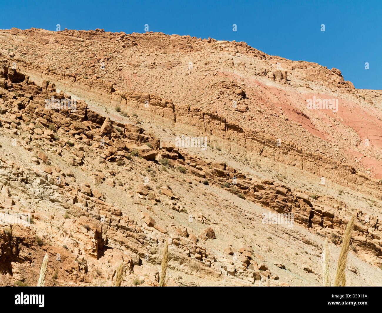 detail shot of rock structures and strata in the mountain ranges of ...
