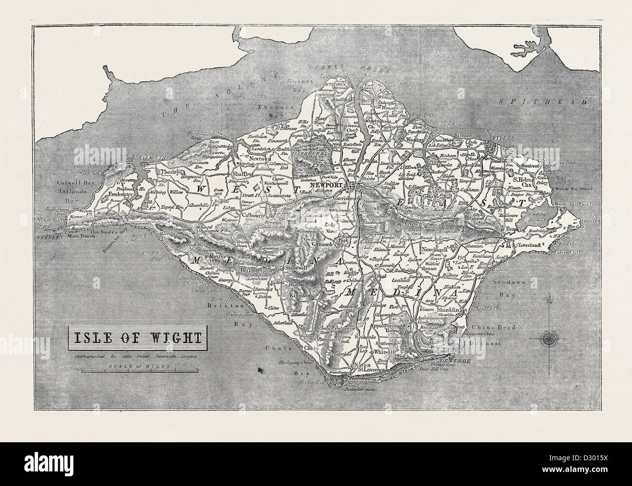 Isle of wight map hi-res stock photography and images - Alamy
