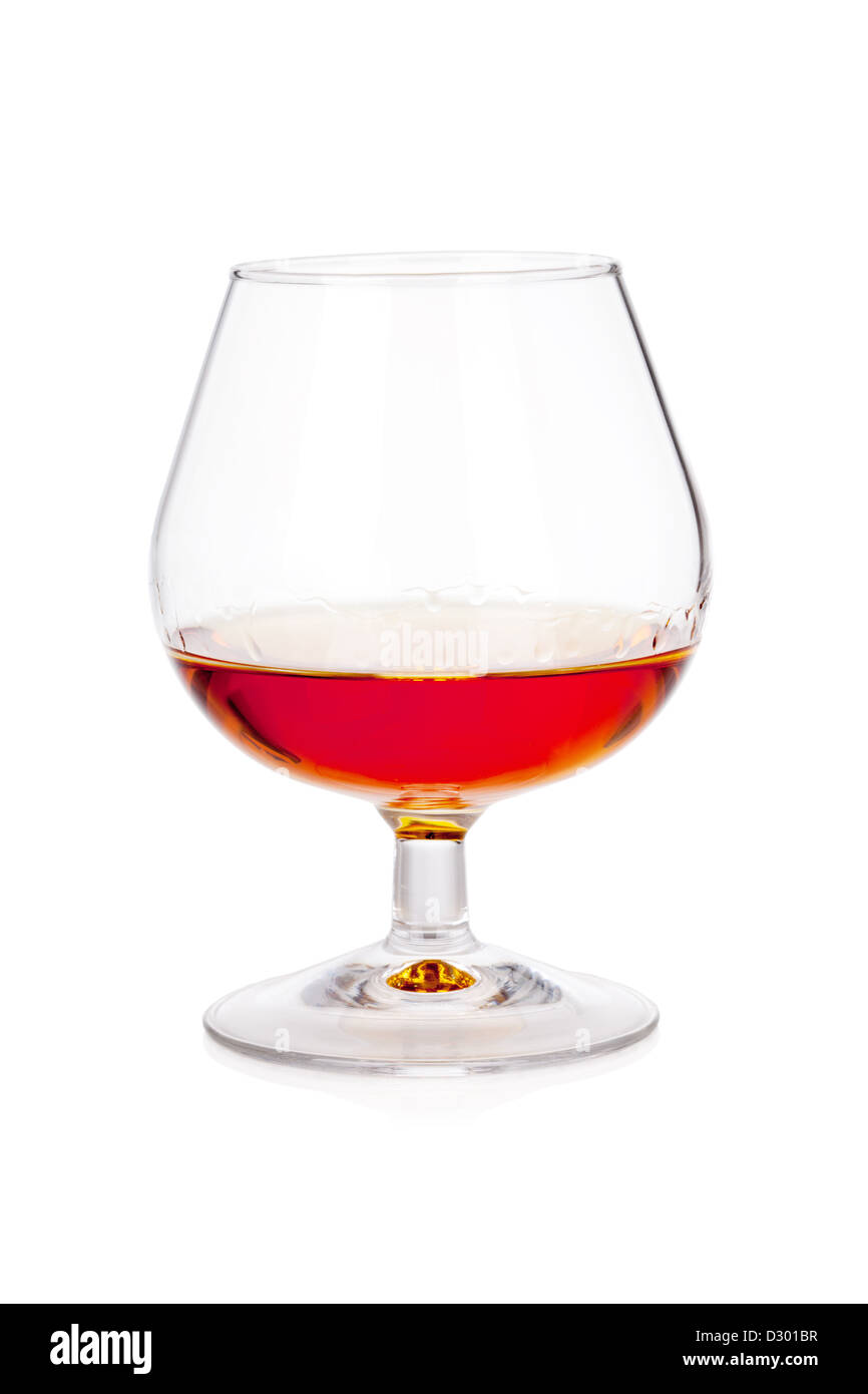Glass of cognac or scotch isolated on white background Stock Photo - Alamy