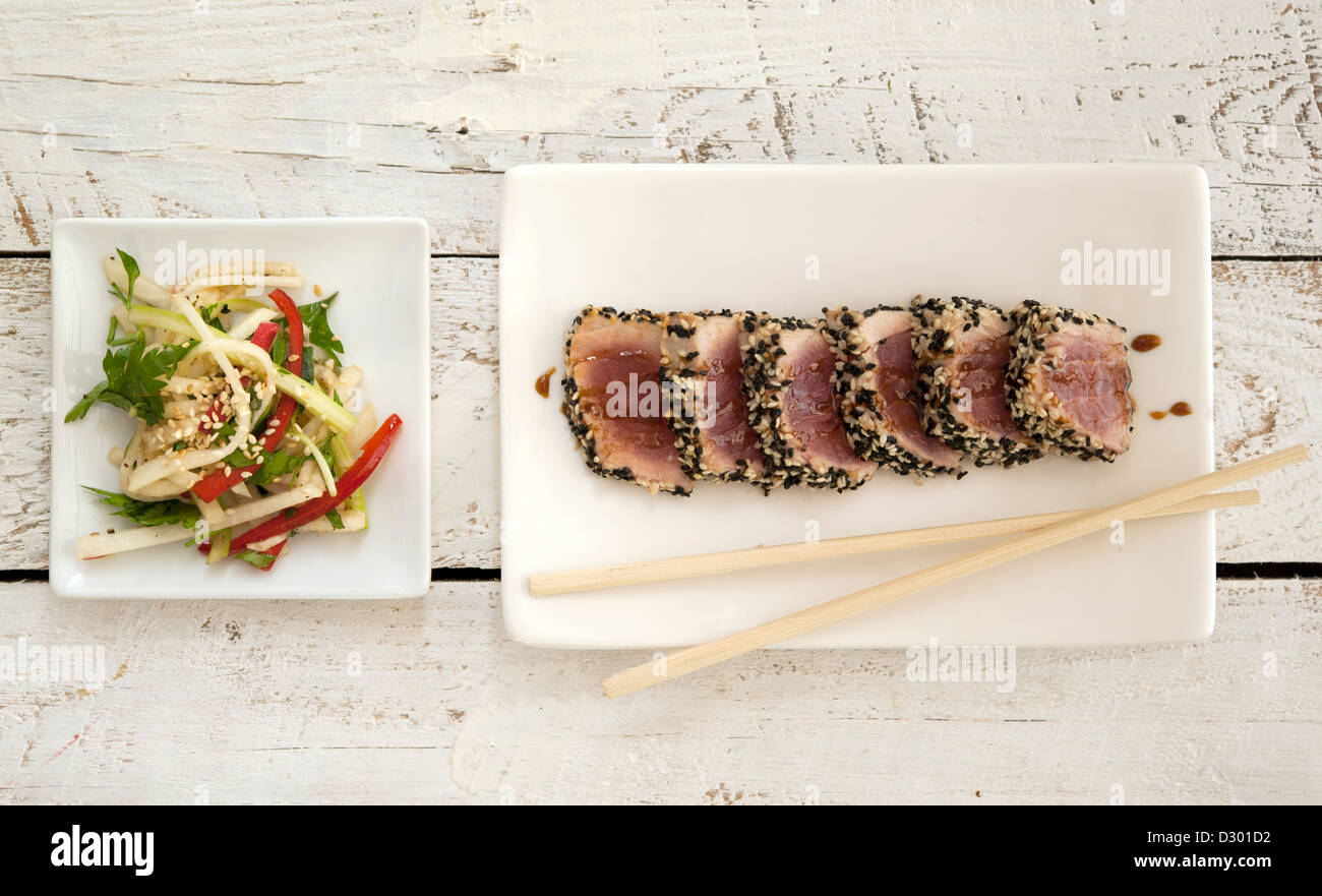 Beef fillet , sliced on a decorative plate. A stylish food photography ...