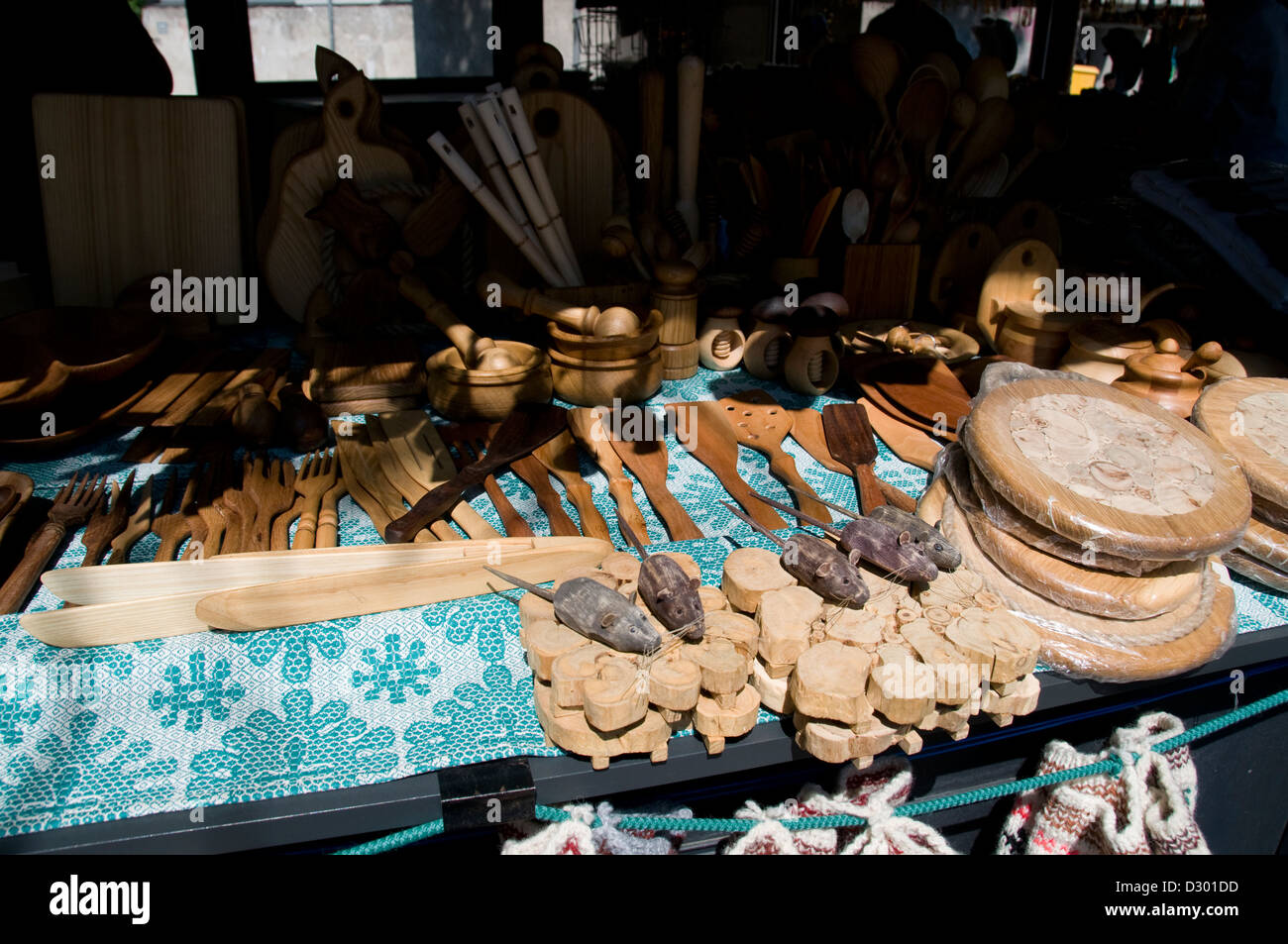 Lithuanian crafts on sale at a souvenir stall in Pilies Gatve in ...