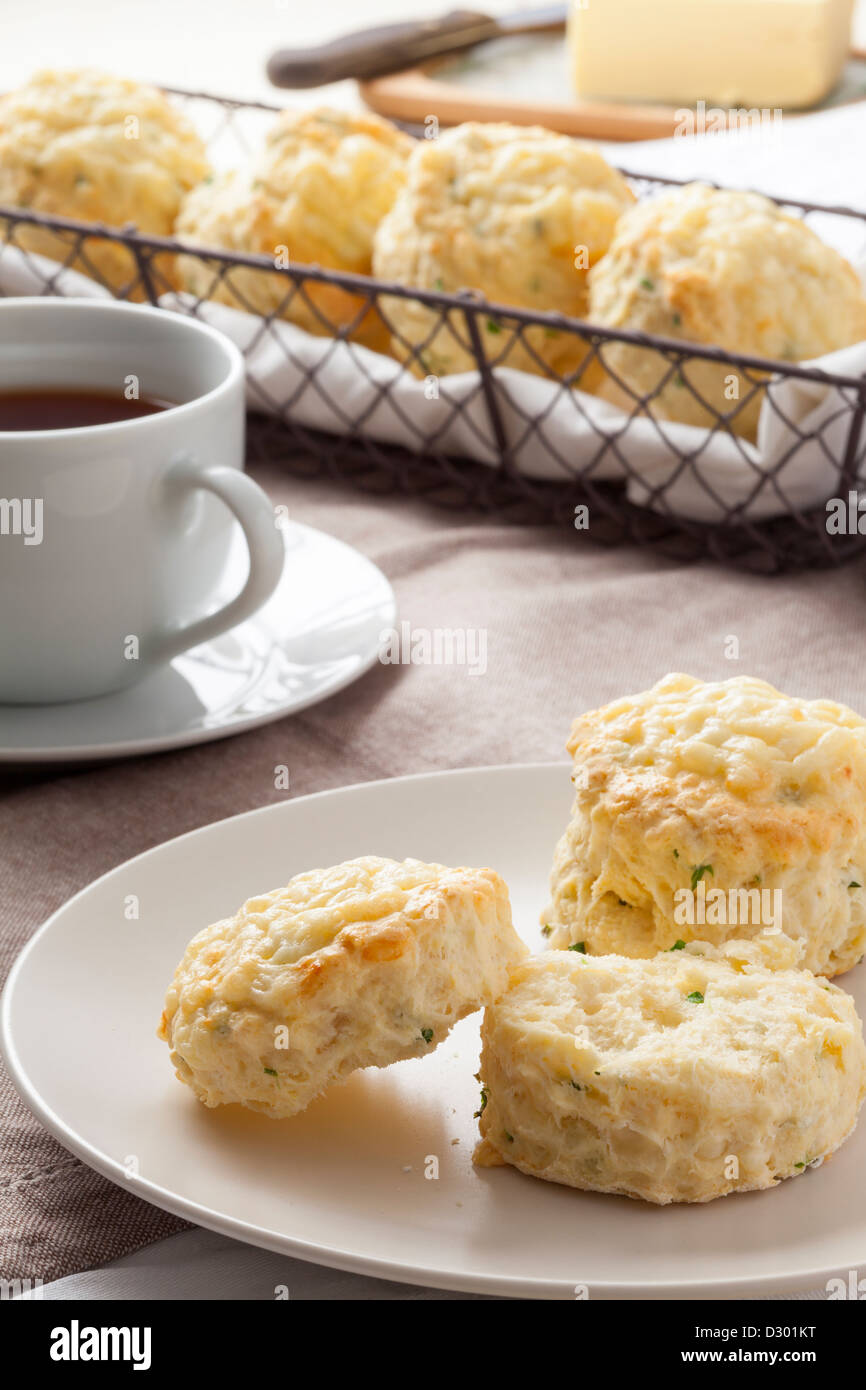 Cheese and chive scones Stock Photo - Alamy