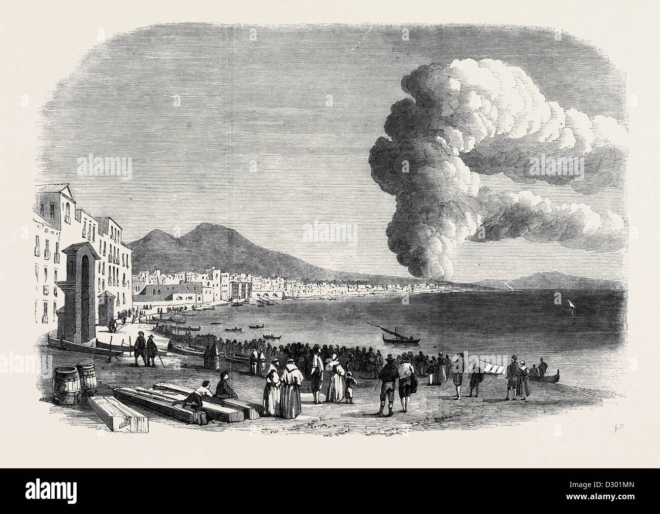 ERUPTION OF MOUNT VESUVIUS NEAR THE FOOT OF THE HILL BETWEEN RESINA AND ...