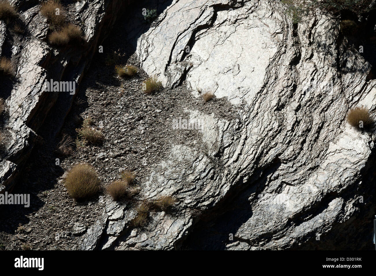 detail shot of rock structures and strata in the mountain ranges of ...