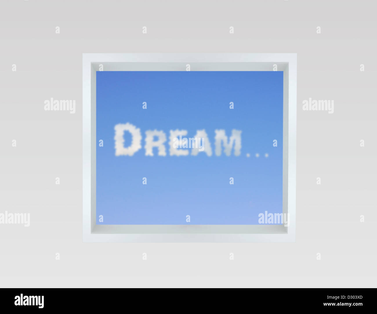 Dream cloud through an open window Stock Photo - Alamy