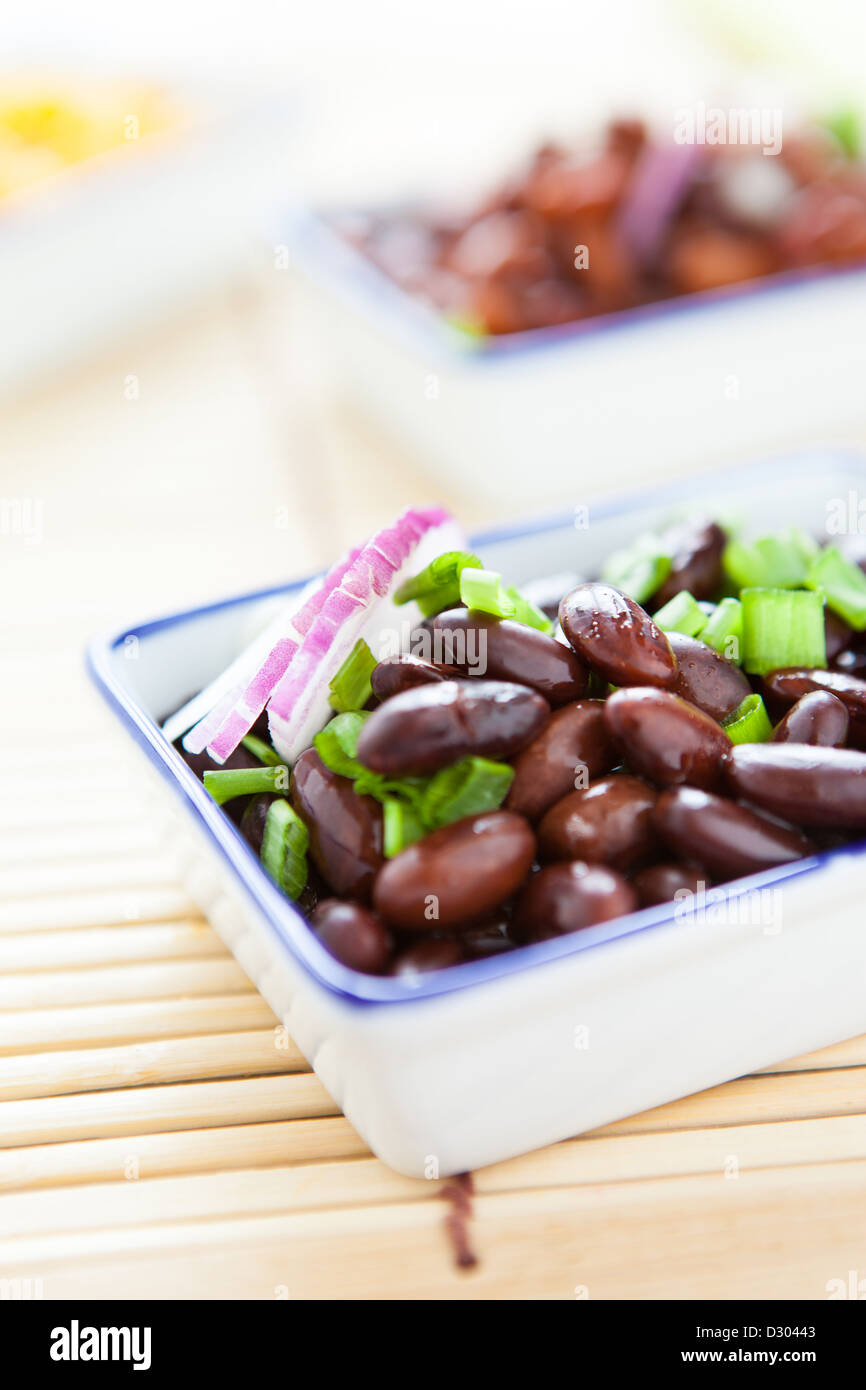 Cooked beans in bowls, closeup Stock Photo - Alamy