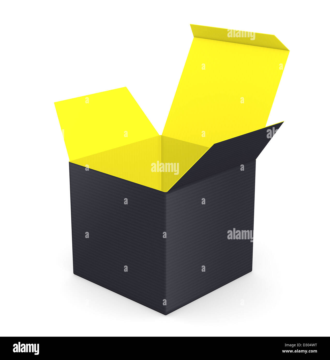 Black opened box with color inside Stock Photo - Alamy