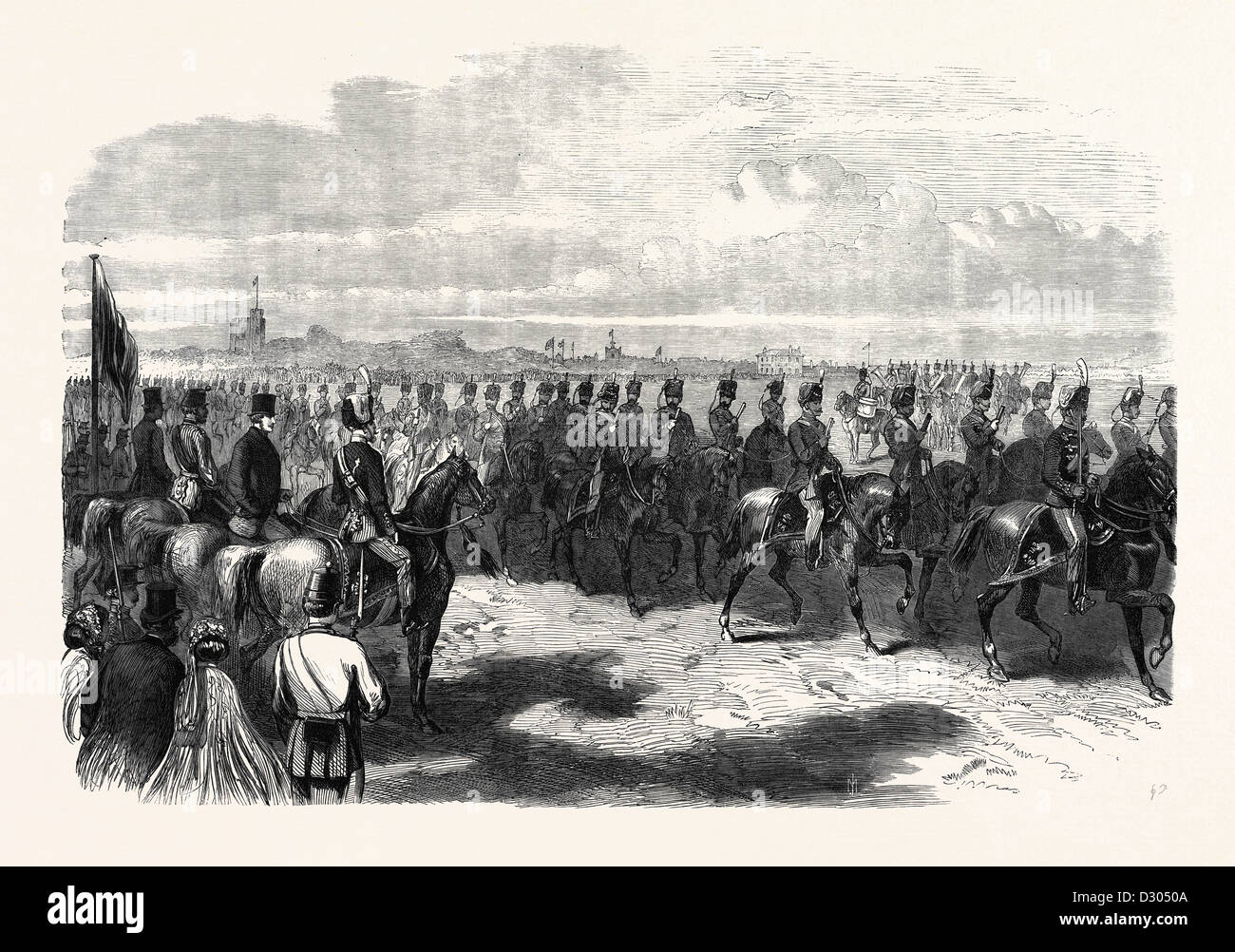 THE PRINCE OF WALES INSPECTING THE 11TH HUSSARS AT COLCHESTER UK 1866 ...