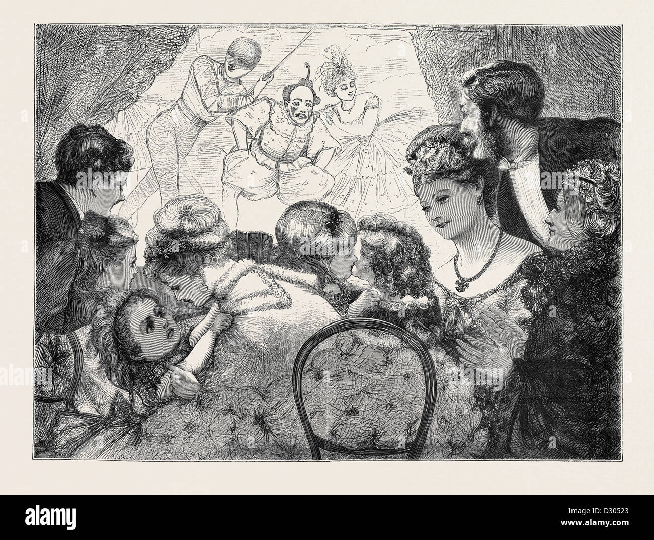 A PANTOMIME PARTY, 1870 Stock Photo - Alamy