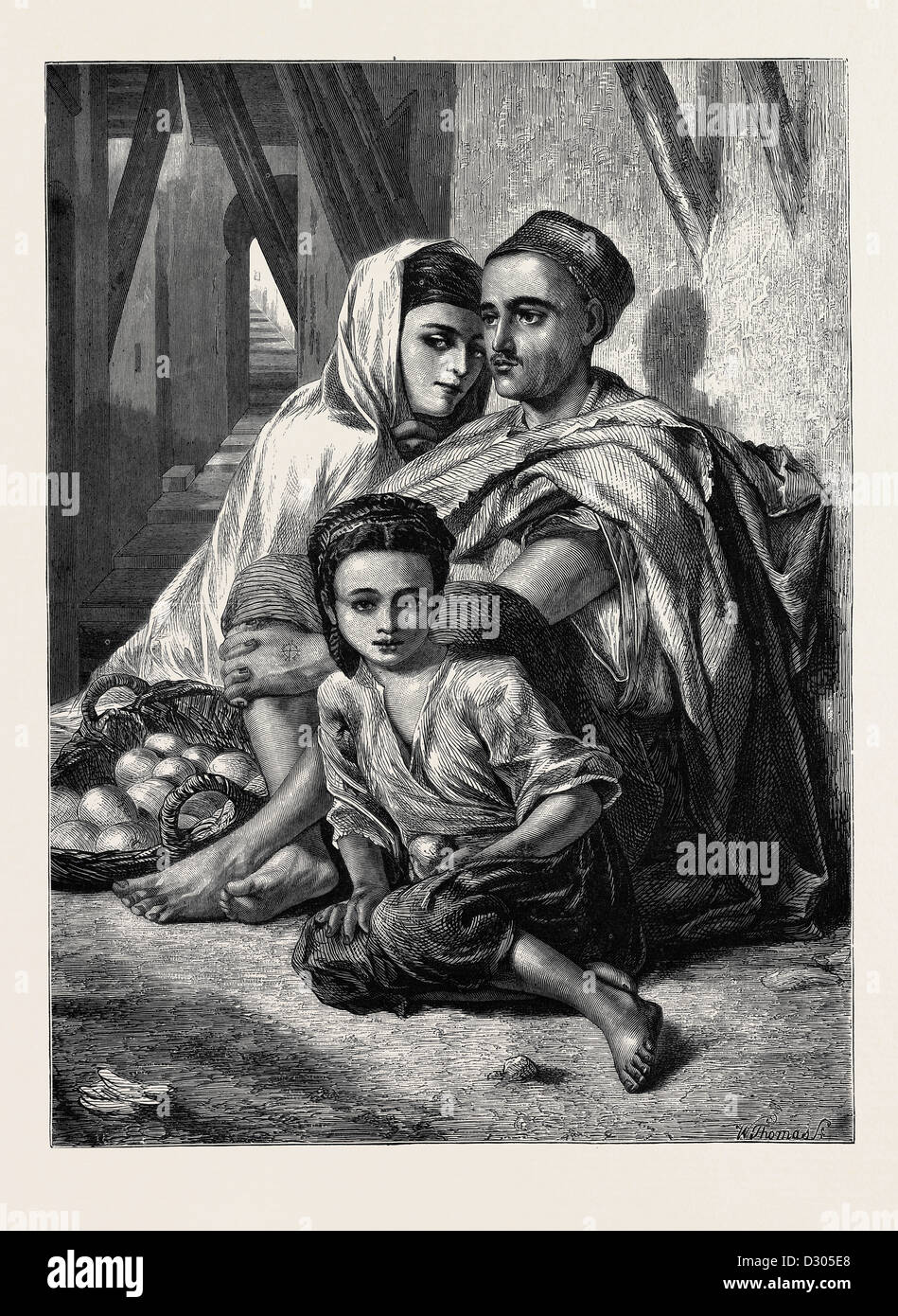KABYLE ORANGE SELLERS IN ALGIERS, 1870 Stock Photo - Alamy