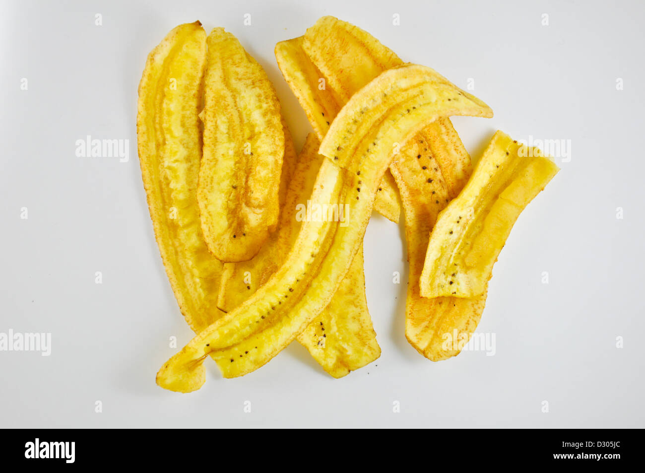 banana snack on white background Stock Photo - Alamy