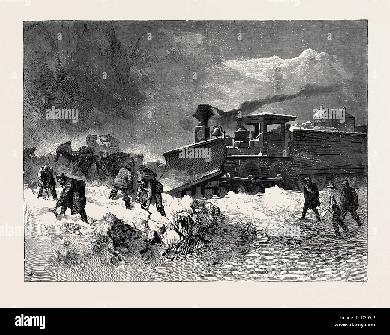 SNOW DRIFT ON THE UNION PACIFIC RAILWAY, 1870 Stock Photo - Alamy
