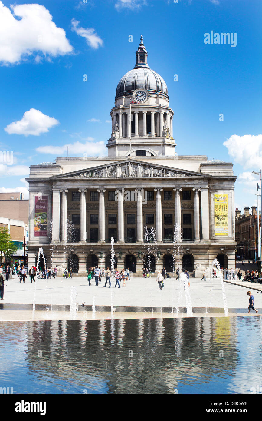 Nottingham town hall in the market square of the city centre of ...