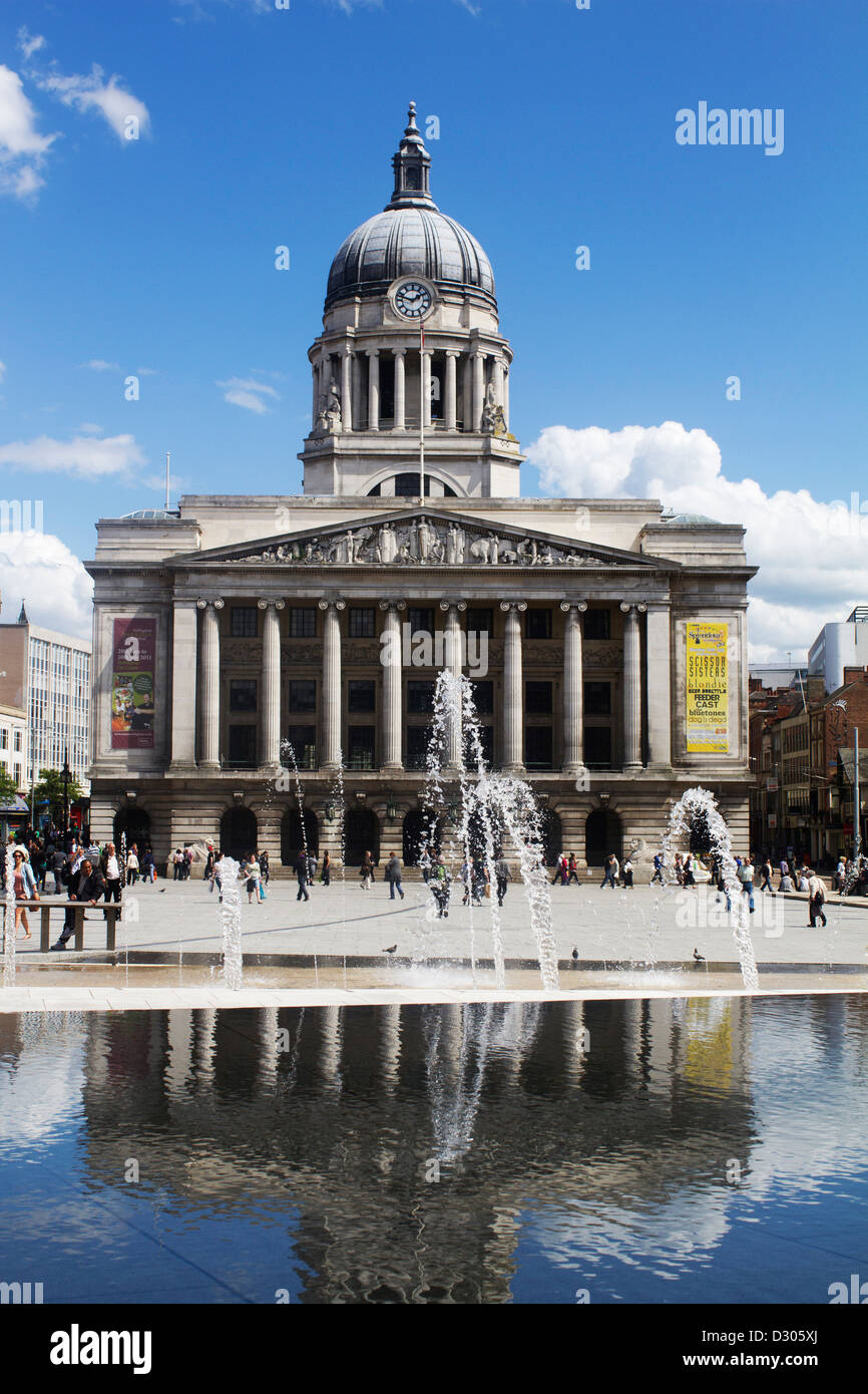 Nottingham town hall in the market square of the city centre of ...