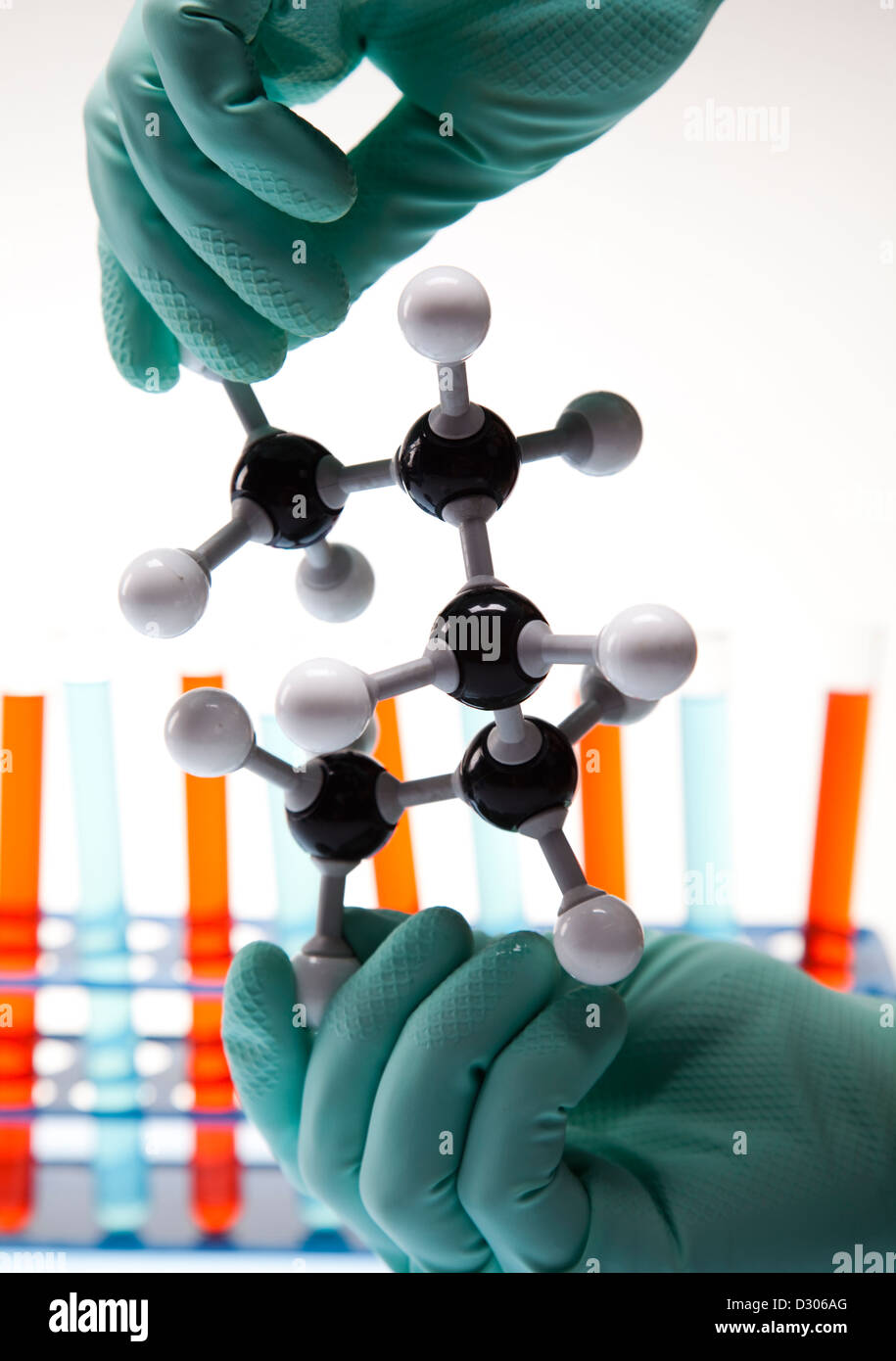 Molecular Model - Researcher Stock Photo - Alamy