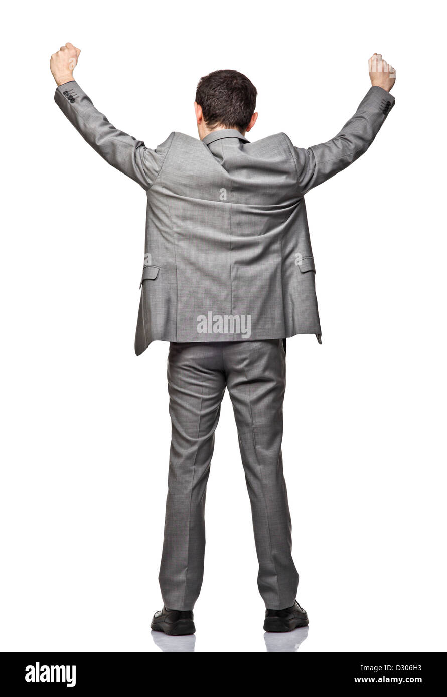 portrait of businessman back view isolated on white Stock Photo - Alamy