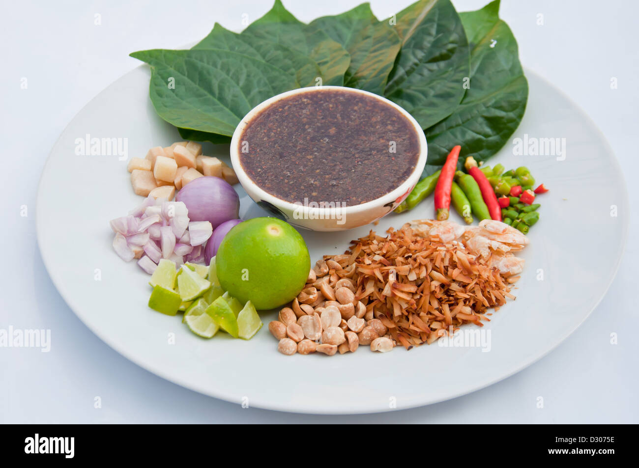 healthy food from Thailand call MIANG KAM Stock Photo - Alamy