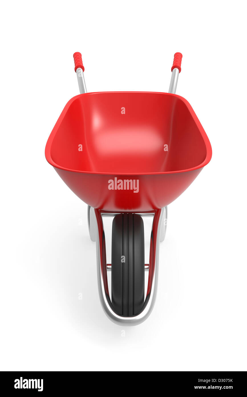 Front view of wheelbarrow, 3d rendered image Stock Photo - Alamy