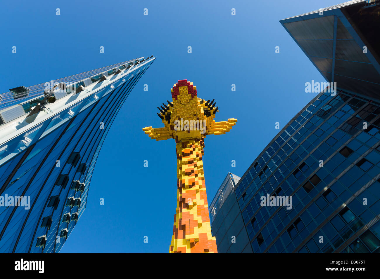 A figure of a giraffe in front of LEGO in the Legoland Discovery Centre ...
