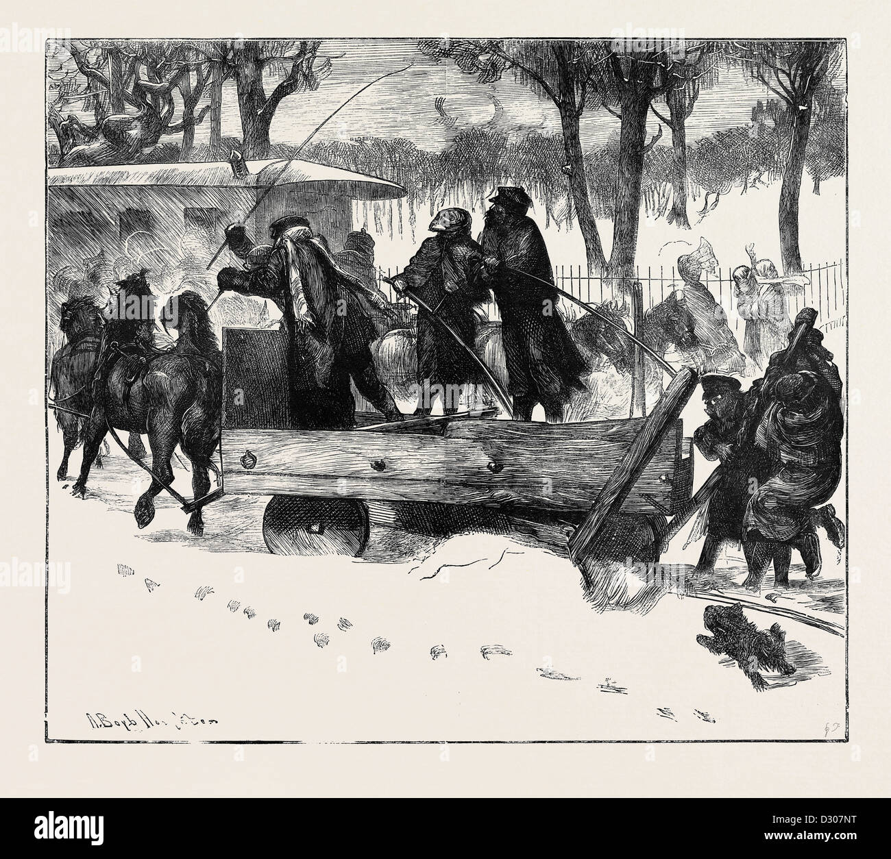 A BOSTON SNOW PLOUGH, 1870 Stock Photo - Alamy