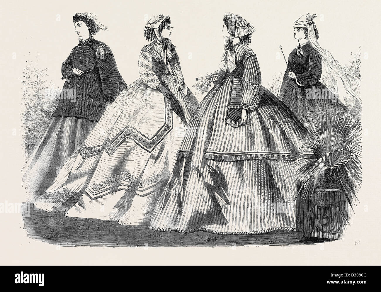 PARIS FASHIONS FOR APRIL FRANCE 1866 Stock Photo - Alamy