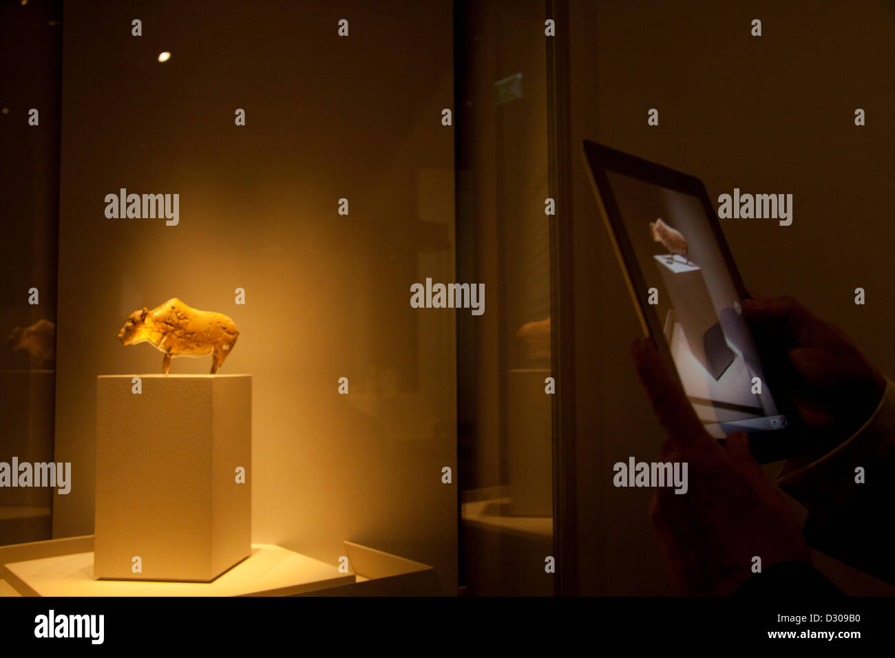 London UK .5th February 2013. Zaraysk bison sculpture of a female bison ...