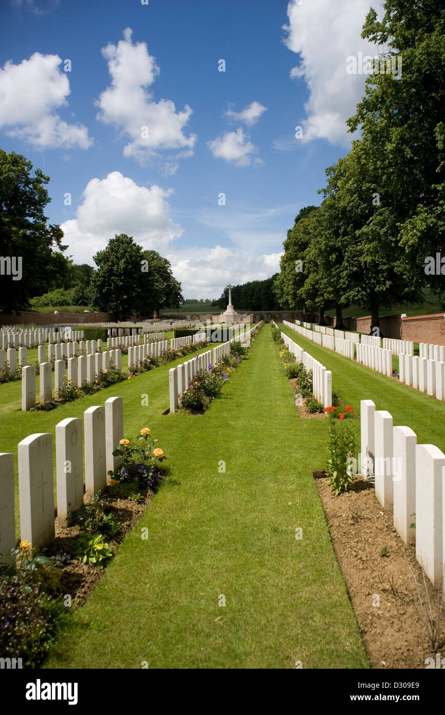 Ancre British cemetery at Beaumont-Hamel on the Somme containing 1205 ...