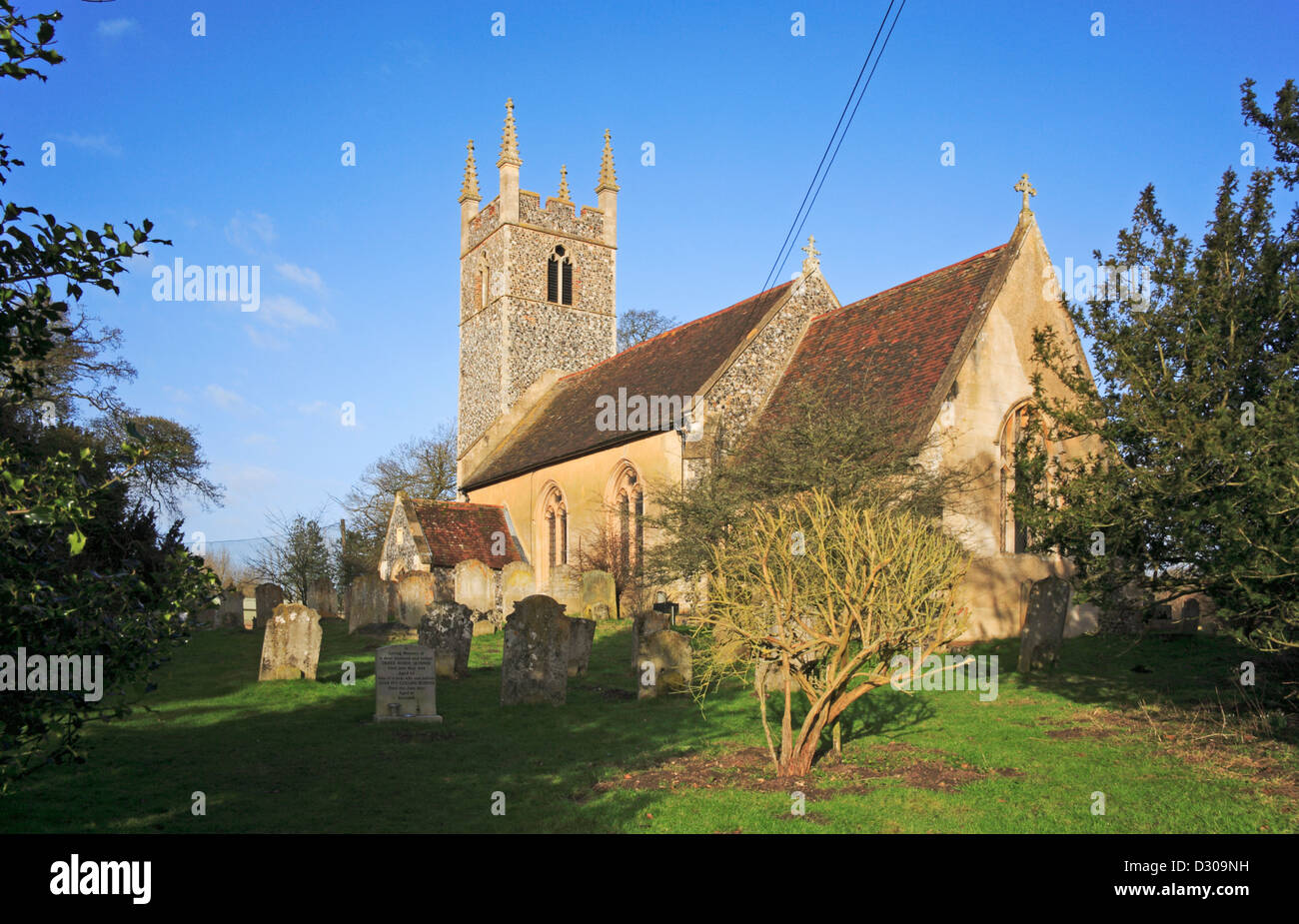 A view of the church of St Remigius at Dunston, Norfolk, England ...
