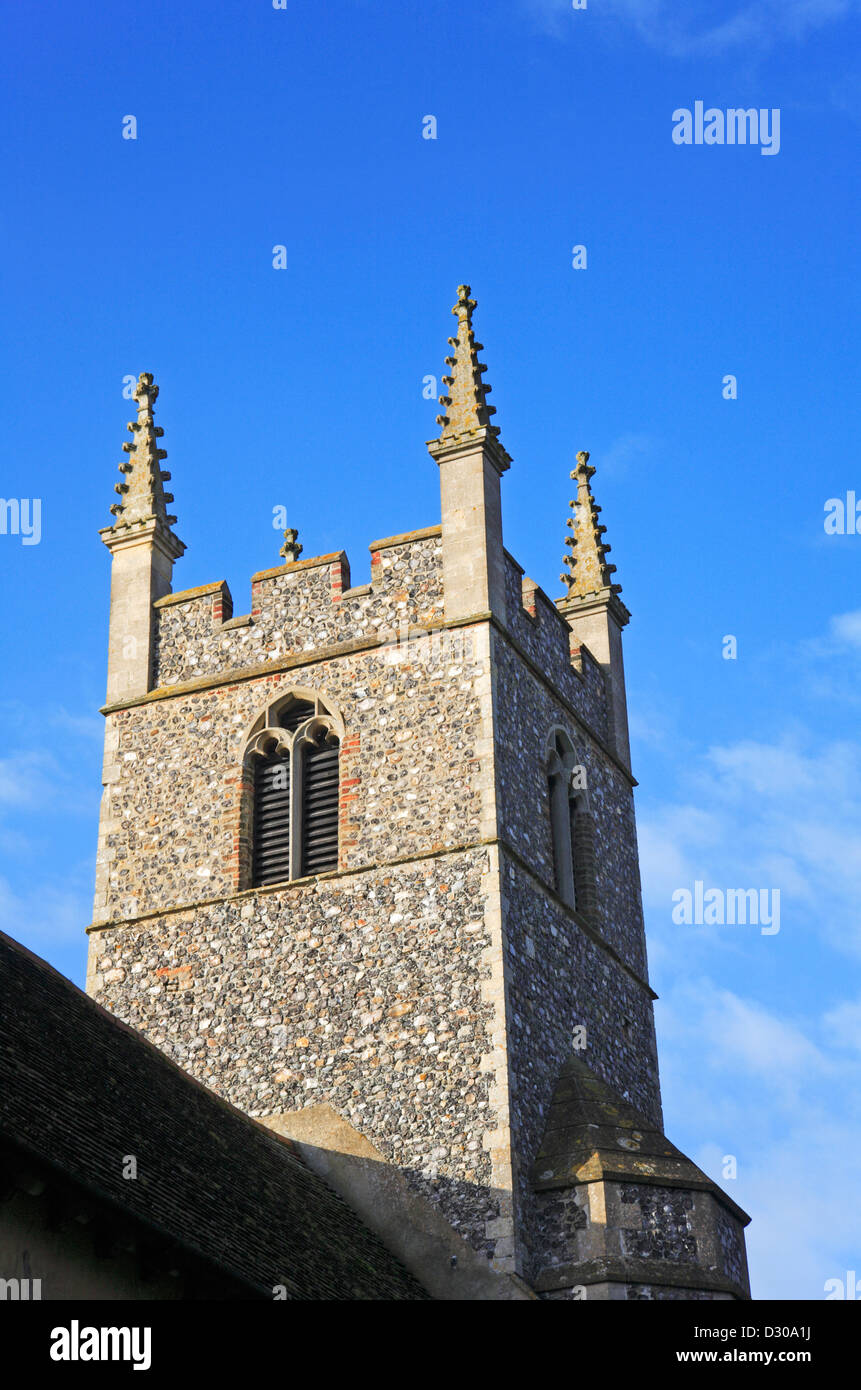 A view of the tower of the church of St Remigius at Dunston, Norfolk ...
