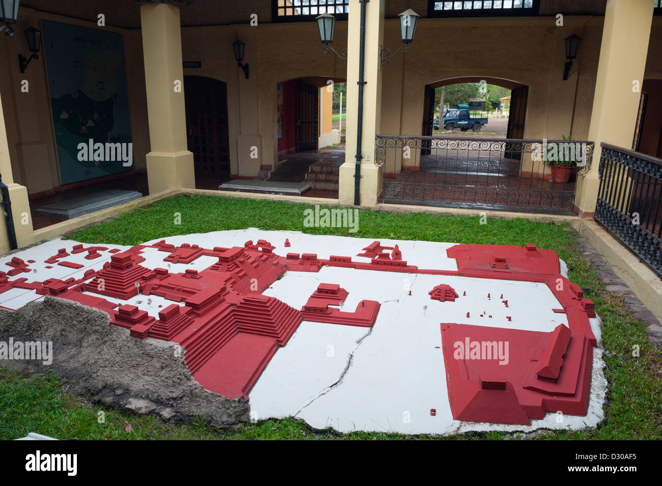 Museum of Sculpture at Mayan archeological site, Copan Ruins, Unesco World Heritage site ...