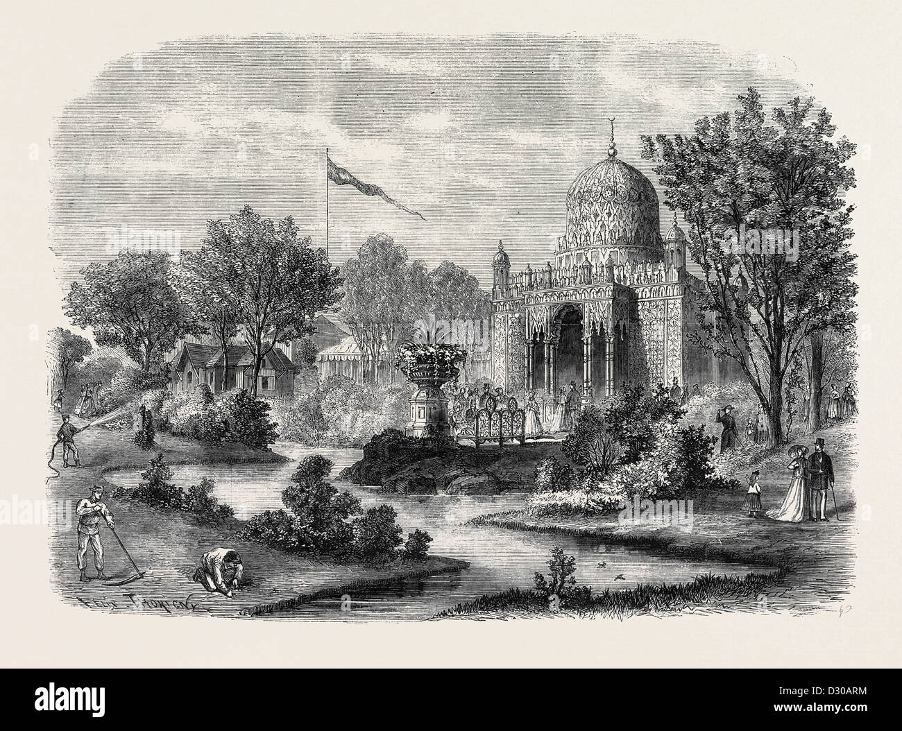THE PARIS INTERNATIONAL EXHIBITION: THE PRUSSIAN GARDEN AND PAVILION IN ...
