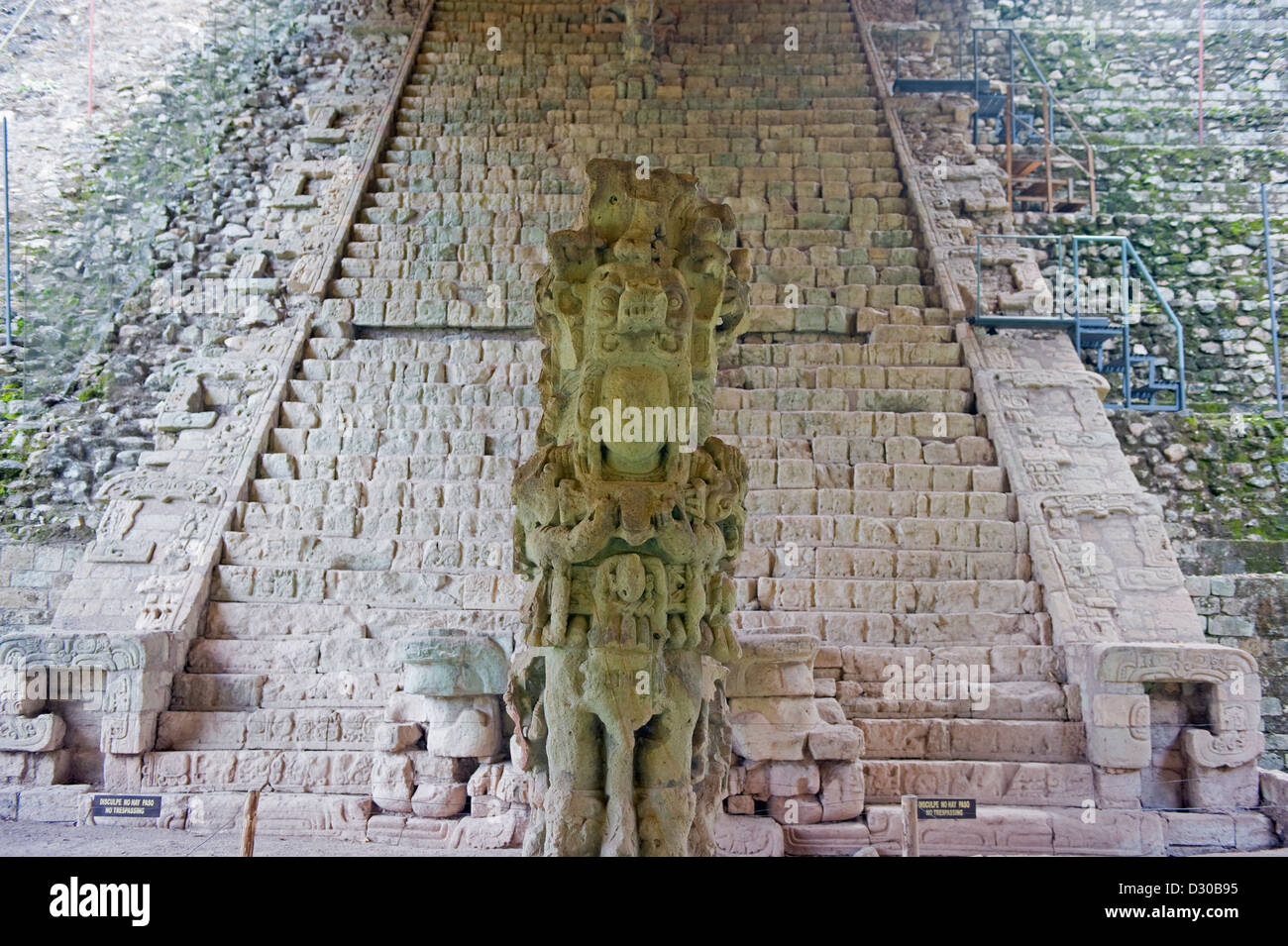 Hieroglyphic stairway, Mayan archeological site, Copan Ruins, Unesco ...