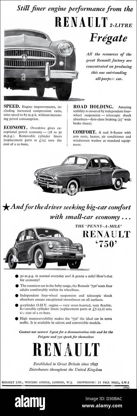 Original 1950s vintage print advertisement from English magazine ...