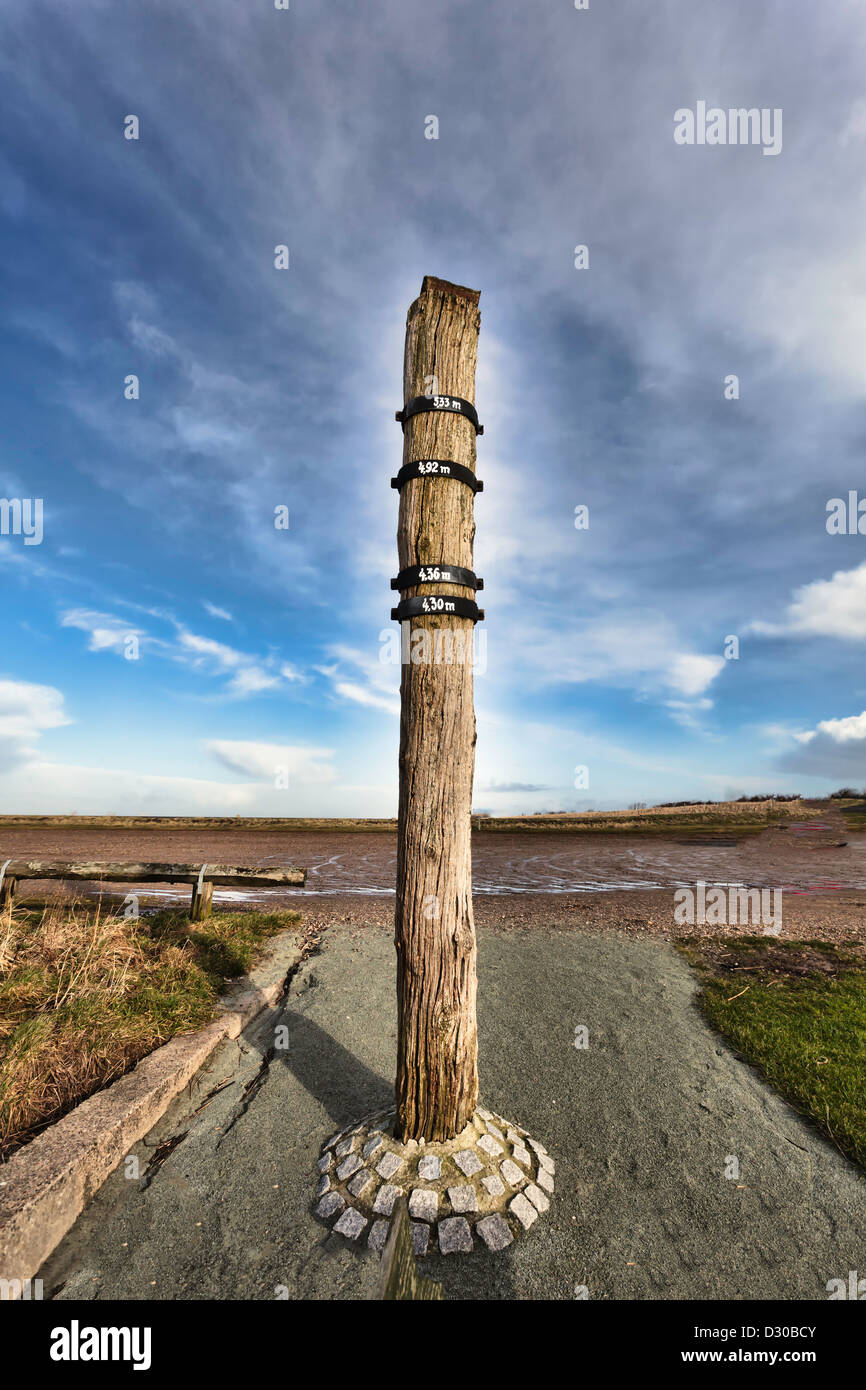 City of Hojer or Hoejer, Denmark, Flood column Stock Photo - Alamy