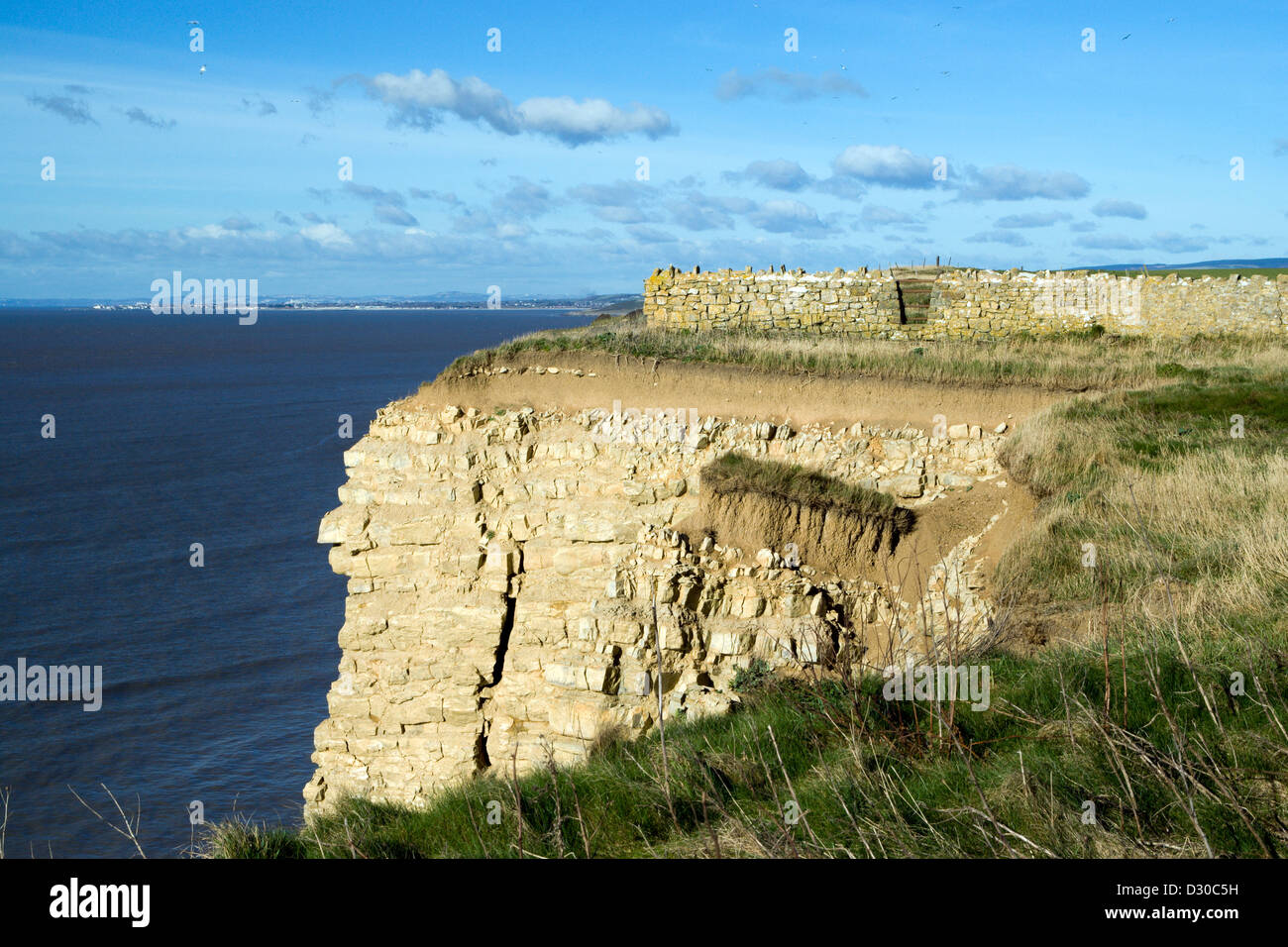 cliff fall along All wales coastal path near nash point glamorgan ...